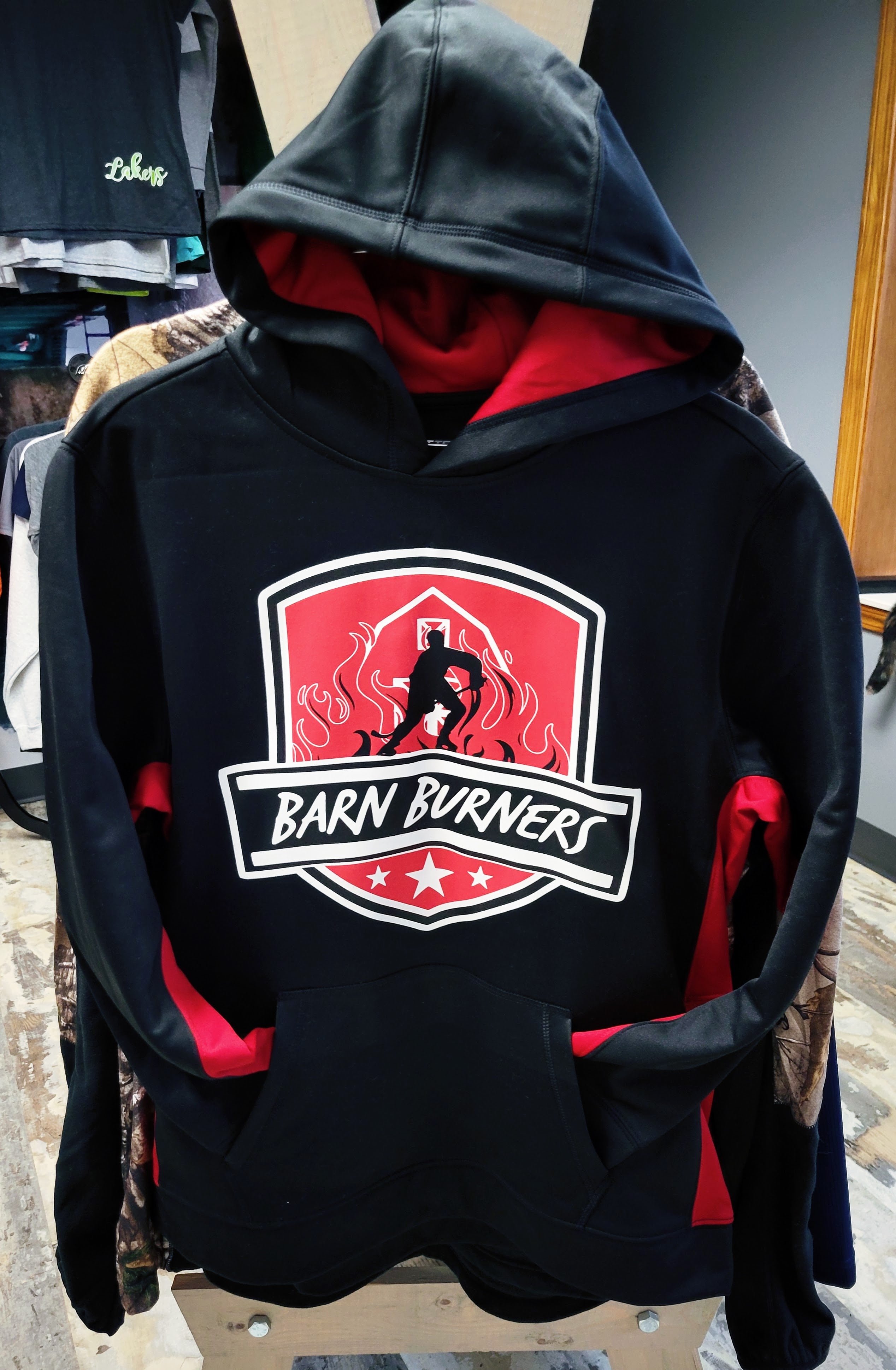 ST235 Barn Burner Color Block Dri-Fit Hooded Sweatshirt | A light shade ...